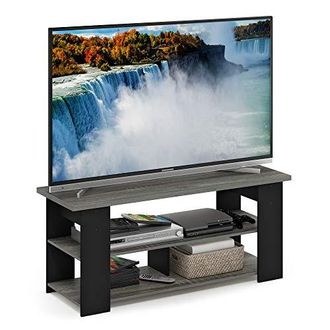 Furinno JAYA Meuble TV pour Centre de Divertissement Jusqu&agrave; 55 pouces, Ch&ecirc;ne Fran&ccedil;ais/Noir