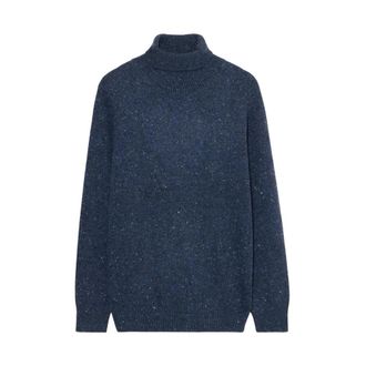 Brooks Brothers Donegal Wollmischungs-Rollkragenpullover - - Knitwear - Herren - Blau - XL