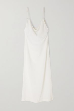 Bottega Veneta Midikleid Aus Baumwollsatin - Weiß