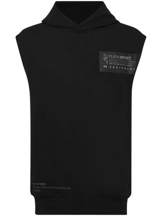 Plein Sport hoodie à design sans manches - Noir