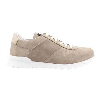 Kiton Homme, Chaussures, Beige, Taille: 40 1/2 EU Baskets en daim et cuir fa&ccedil;on crocodile