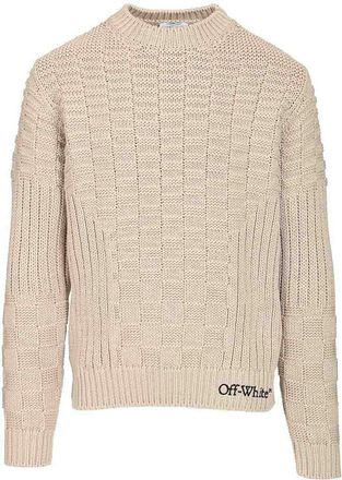 Off-white Pull Col Rond - Beige