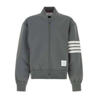 Thom Browne 3M Reflektierende 4-Bar Tech Bomberjacke - - Jackets - Herren - Grau - L