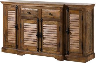 Massivmoebel24 Sideboard Mango 160x45x90 dunkelbraun ge&ouml;lt rodez 121