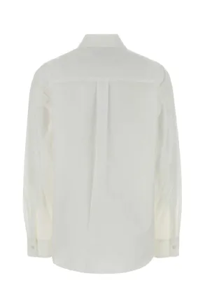 Blaze Womens White Poplin Fancy Shirt Whitered Exterior: Cotton Camicie