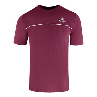 Aquascutum Active T-shirt Mit Piping-design, Burgunderrot