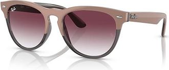 Ray-Ban Iris Sonnenbrillen Beige Auf Grau Transparent Fassung Violett Glas 54-18