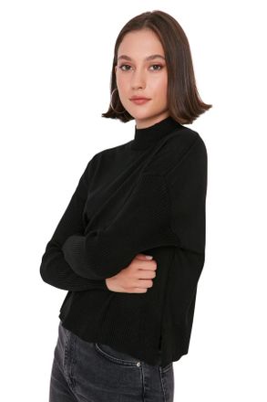 Trendyol Trendyol Damen Twoaw23kz01728/Siyah Sweatshirt, Schwarz, L