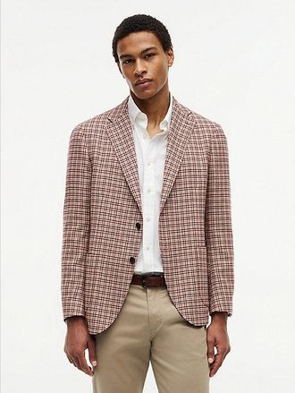 Tommy Hilfiger Blazer &agrave; boutonnage droit &agrave; micro-carreaux