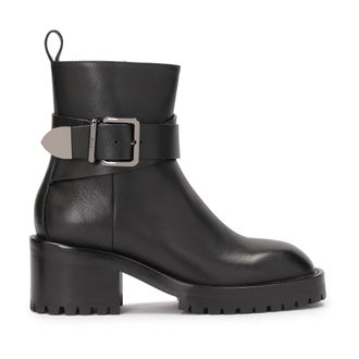 Kazar Lederstiefel mit einem breiten niedrigen Absatz - - Shoes - Damen - Schwarzk - 38 EU