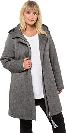 Ulla Popken Mantel, 3X-wetterfunktion, Kapuze, Futter Manteau, Gris (Anthracite 12), 48-50 Femmes