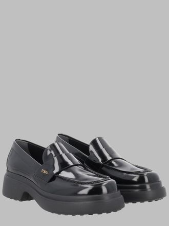 Tod's Brushed Calfskin Moccasin - Black