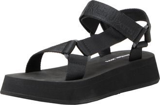 Calvin Klein Jeans Damen Sandalen Webbing Sandal Sommer, Schwarz (Triple Black), 39