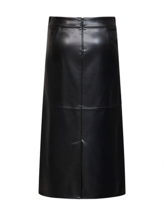 Max Mara Womens Midi Skirt Smmcrisma Coated Jersey Black Polyester