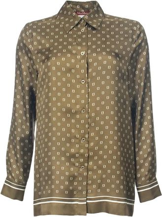 Max Mara Femme, Blouses et Chemises, Vert, Taille: 34 FR Camicia in twill di pura seta