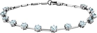 Julie Julsen Armband 925 Silber rhodiniert Zirkonia hellblau