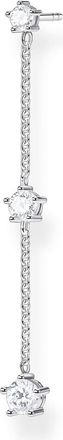 Thomas Sabo Thomas Sabo Damen Einzel Ohrstecker weiße Steine silber, 925 Sterlingsilber