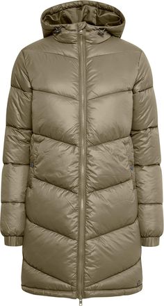 Oxmo Tabata Damen Steppmantel Wintermantel Winterjacke gefüttert mit hochabschließendem Kragen, Größe:XL, Farbe:Dusty Olive (180515)