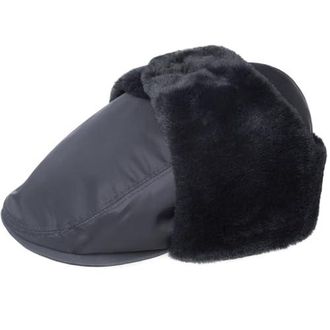 Kangol Casquette avec Oreillettes Atchison Casquette Gavroche (L (58-59 cm) - Noir)