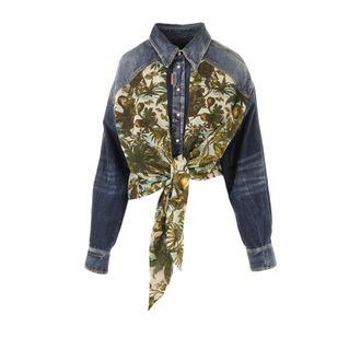 Dsquared2 Femme, Vestes, Multicolore, Taille: 38 FR Cropped Shirt Fantasia