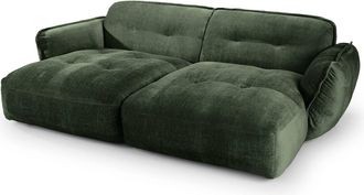 Studio Copenhagen home24 Bigsofa Gr&uuml;n Chenille Glesni 285 x 87 x 184cm Modern