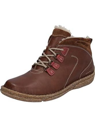 Josef Seibel Femme Bottines &agrave; Lacets Neele 57, Dame Bottines,Largeur G (Normale),Semelle int&eacute;rieure Amovible,Marron (Brandy-Kombi),36 EU / 3 UK