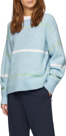 s.Oliver Gestreifter Strickpullover mit Rollkante