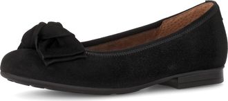 Gabor Damen Klassische Ballerinas, Frauen Flats,Moderate Mehrweite (G),Abendschuhe,Slip-ons,klassisch elegant,Schleife,schwarz,38.5 EU / 5.5 UK