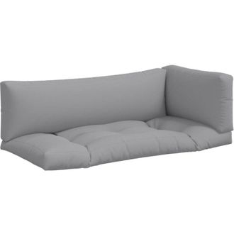 vidaXL Coussins de palette lot de 3 gris tissu vidaXL