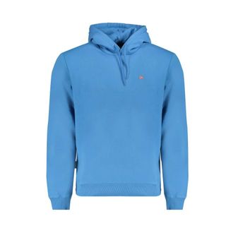 Napapijri Blauer Baumwoll-Hoodie Sweatshirt Bestickt Logo - - Sweatshirts & Hoodies - Herren - Blau - 2XL