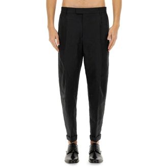 Dolce & Gabbana Homme, Pantalons, Noir, Taille: L Pantalon en Lin