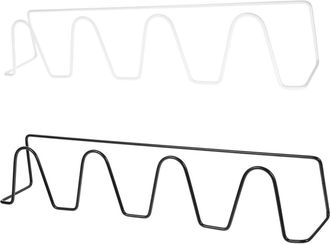 Holibanna 2 Stück Wandmontierter Schuhregal Hausschuhhalter für Badezimmer ohne Bohren Platzsparend Wiederverwendbar Weiß Schwarz für Familienordner