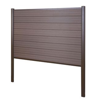 Mendler WPC-Sichtschutz Sarthe, Zaun Windschutz, Alu-Pfosten zum Einbetonieren Basiselement, 190cm - braun