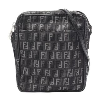 Fendi Pre-owned Zucchino Canvas Leather Shoulder Bag - - Pre-owned - Damen - Schwarzk - ONE SIZE