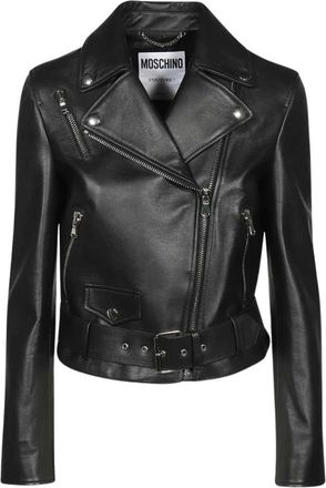 Moschino Femme, Vestes, Noir, Taille: 36 FR Leather Jacket