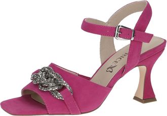 Caprice Damen Sandalen mit Absatz aus Leder mit Riemchen, Lila (Fuchsia Suede), 38 EU