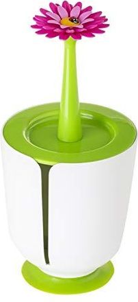 Vigar Flower Power Toilettenpapierhalter aus Polypropylen, Weiß, 14x14x28.5 cm