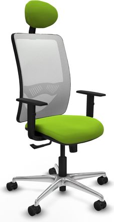 Piqueras y Crespo B&uuml;rostuhl mit R&uuml;ckenlehne, Gitter Zulema mit 1D-Armlehnen, h&ouml;henverstellbare Lendenwirbelst&uuml;tze und festes Kopfteil, ausgestattet mit Sincro 3 Positio