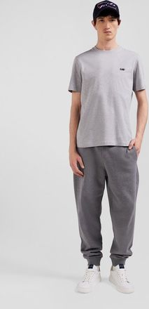 Eden Park T-shirt Manches Courtes En Coton Gris Broderie Dos Coupe Regular