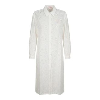 MC2 Saint Barth Adeline Langes Sangallo Hibiskushemd - - Dresses - Damen - Wei&szlig; - XS