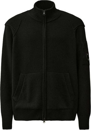 C.P. Company C.p. Company, Homme, Pulls, Noir, Taille: S Cardigan en Laine dAgneau Enti&egrave;rement Zipp&eacute;