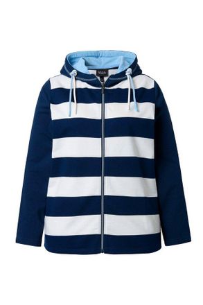Ulla Popken Sweatjacke Sweatjacke Streifen Kapuze Langarm