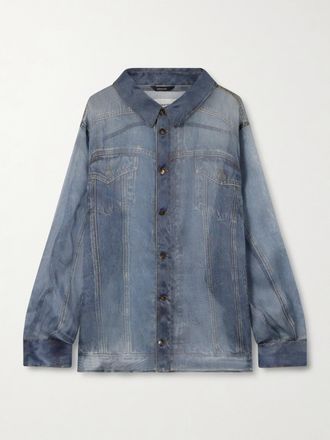 Haikure Chemise En Organza De Soie Imprim&eacute; Maya - Bleu