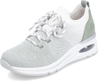 Remonte Damen Low-Top Sneaker D2H04, Frauen Halbschuhe,lose Einlage,Laufschuhe,schnürschuhe,schnürer,Plateausohle,Sportschuhe,grün Kombi (52),38 EU
