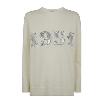 Max Mara Damen, Strickwaren, Wei&szlig;, SGr&ouml;&szlig;e