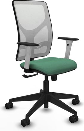 Piqueras y Crespo Gr&uuml;ner Drehstuhl mit wei&szlig;en und schwarzen Armlehnen, h&ouml;henverstellbare Lendenwirbelst&uuml;tze, ausgestattet mit Sincro 3 Positionen und Schneideschaum, We