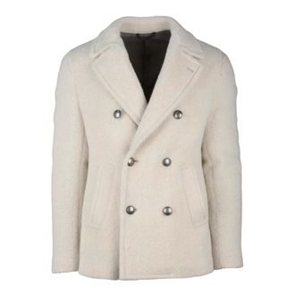 Luigi Bianchi Mantova Homme, Manteaux, Beige, Taille: L Double-Breasted Coat