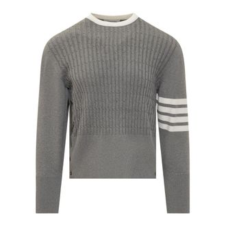 Thom Browne Baby Cable Knit Pullover - - Knitwear - Herren - Grau - L
