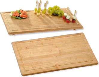 KESPER | Schneide- und Abdeckplatte | 2 Stück | FSC Bambusholz | Herdabdeckplatte je 50 x 28 x 4 cm | ideal auch als Ceranfeldabdeckung