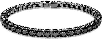 Swarovski Matrix Tennis Armband, Schwarzes und Rutheniertes Damenarmband mit Strahlenden Swarovski Kristallen
